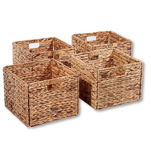 12.7" Foldable Storage Basket with Iron Wire Frame By Trademark Innovations (Set of 4)