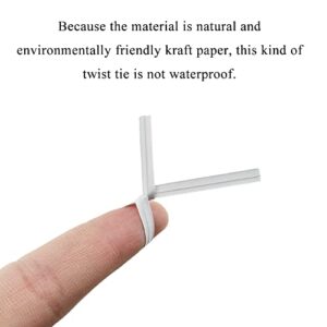 HAHIYO 300Pcs 5Inches White Kraft Paper Twist Ties Bread Candy Coffee Bag Ties Plant Twist Ties for Cellophane Treat Bag Gift Wraping Bag Plastic Bag Halloween Halloween Party Cake Present Art Craft