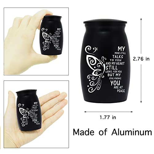 3 Inch Small Urn for Human Ashes Aluminum Mini Cremation Urn Memorial Ashes Urn Small Keepsake Urn for Sharing Ashes Mini Urn-My Mind Still Talks to You