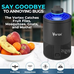 Vortex Indoor Insect Trap - Catcher & Killer for Fruit Flies, Gnat, Mosquito, Moth - UV Light Non Zapper Suction Glue Board - Bug Light Fruit Fly Trap