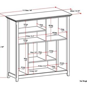 SIMPLIHOME Amherst SOLID WOOD 44 inch Wide Transitional Multi Cube Bookcase and Storage Unit, Rectangle in White