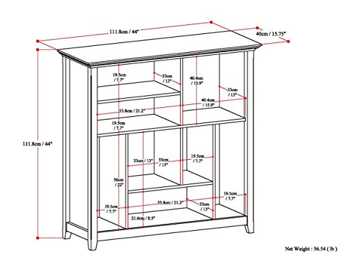 SIMPLIHOME Amherst SOLID WOOD 44 inch Wide Transitional Multi Cube Bookcase and Storage Unit, Rectangle in White