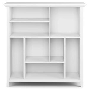 SIMPLIHOME Amherst SOLID WOOD 44 inch Wide Transitional Multi Cube Bookcase and Storage Unit, Rectangle in White