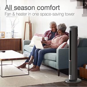 Lasko Portable Fan & Heater All Season Comfort Control Tower Fan and Space Heater in One with Remote Control, Black, FH515,Large