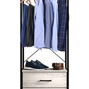 Sorbus Clothing Rack with Drawers - Clothes Stand Dresser - Wood Top, Steel Frame, & Fabric Drawers - Tall Closet Storage Organizer - Garment Rack for Hanging Shirts, Dresses, & Jackets