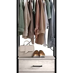 Sorbus Clothing Rack with Drawers - Clothes Stand Dresser - Wood Top, Steel Frame, & Fabric Drawers - Tall Closet Storage Organizer - Garment Rack for Hanging Shirts, Dresses, & Jackets