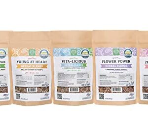 Small Pet Select - Herbal Sampler, Natural Herbal Treats for Rabbits, Guinea Pigs, and Other Small Animals, Five Flavors, 2.5oz Each