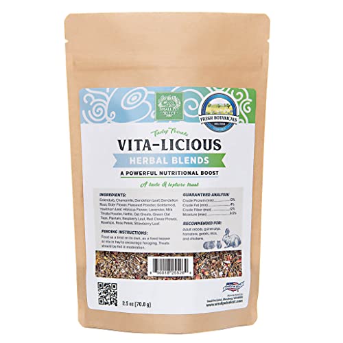 Small Pet Select - Herbal Sampler, Natural Herbal Treats for Rabbits, Guinea Pigs, and Other Small Animals, Five Flavors, 2.5oz Each