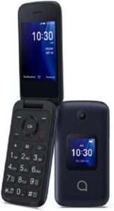 alcatel go flip 4 4056w 4gb (t-mobile only) flip phone - for senior easy use blue