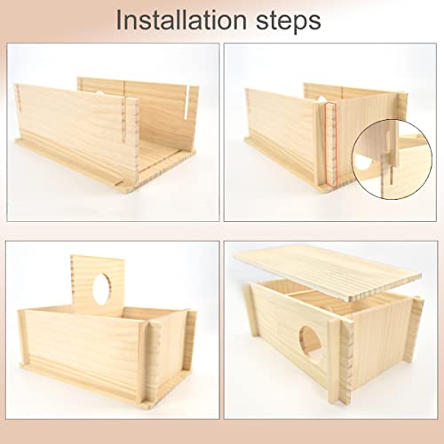 Hamiledyi Multi-Chamber Hamster Wooden House Multi-Room Wooden Hamster Hideout Exploring Tunnel Small Animal Habitat Decor for Syrian Hamsters Rats Mice Lemmings Gerbils(2-Room)