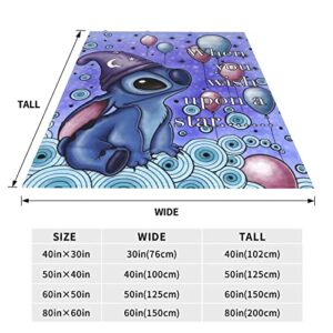 Cartoon Blanket 50"X40",Flannel Throw Blanket Ultra Soft Warm Plush Bedding for Couch Bed Living Room Sofa