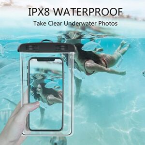 InfantLY Bright Phone Pouch, 6.9 Inch Underwater Cellphone Case Dry Bag InfantLY Bright Phone Pocket Protect Case with Luminous Ornament Strip & Detachable Lanyard Clear