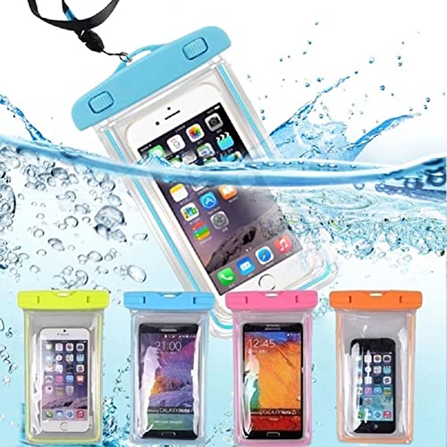 InfantLY Bright Phone Pouch, 6.9 Inch Underwater Cellphone Case Dry Bag InfantLY Bright Phone Pocket Protect Case with Luminous Ornament Strip & Detachable Lanyard Clear