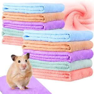 Remerry 40 Pieces Guinea Pigs Blankets Hamster Fleece Cage Liners Soft Guinea Pig Bedding Cage Liner Small Animal Blanket Bathe Towels Sleep Bedding (29.5 x 13.8 inches)