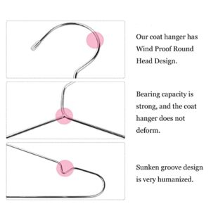 Decohomeforu 10 Pack Stainless Steel 15.75 Inches Clothes Hangers Coat Hangers, Strong Heavy Duty Stainless Steel Hangers, Ultra Thin Space Saving Clothes Hangers, Durable Slim Sleek Silver Hangers