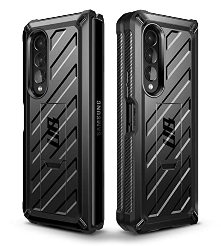 SUPCASE Unicorn Beetle Case for Galaxy Z Fold 4 5G (2022), [Rugged Belt Clip] Shockproof Protective Case with Built-in Screen Protector & Kickstand (Black)