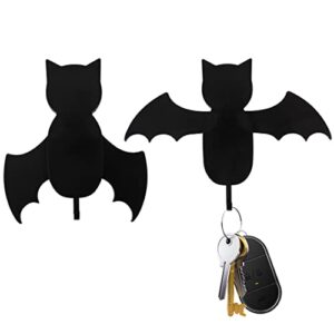 hyzaphix adhesive hooks decorative wall hooks hanging creativetowel hooks funny bat key holder for bedroom, kitchen, restroom, bathroom, home decoration (bat)