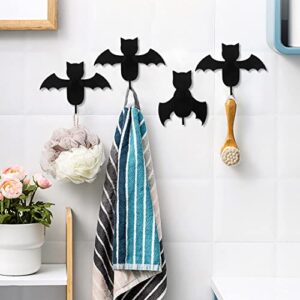 HyzaPhix Adhesive Hooks Decorative Wall Hooks Hanging CreativeTowel Hooks Funny Bat Key Holder for Bedroom, Kitchen, Restroom, Bathroom, Home Decoration (bat)