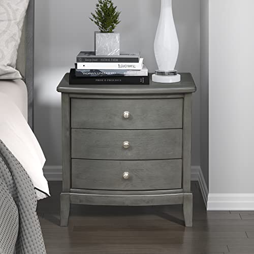 Lexicon Baylor 3-Drawer Nightstand, Gray