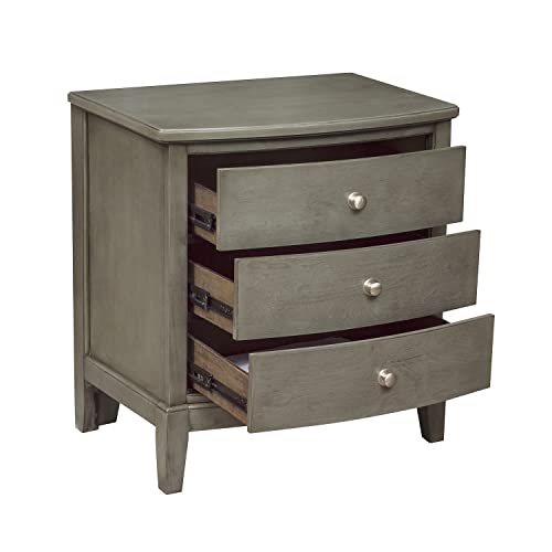 Lexicon Baylor 3-Drawer Nightstand, Gray