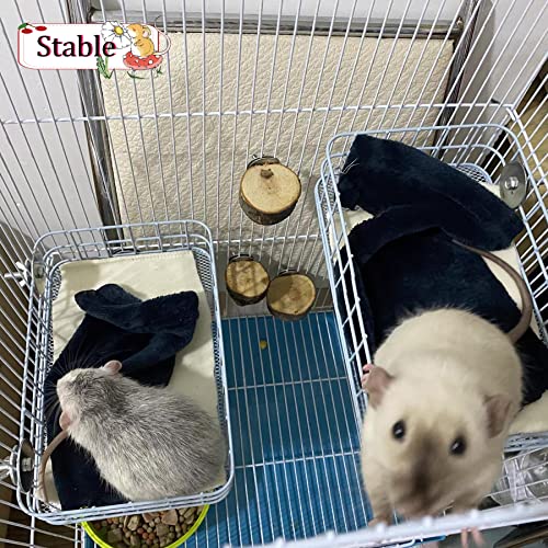 Rat Cage Platform Accessories Hanging Rat Ledge Metal Ferret Hammock Squirrel Cage Bed Small Animal Habitat for Hamster, Sugar Glider, Rat- Blue