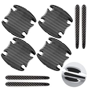 worcas tpu carbon fiber like car door handle cup protective sticker auto door paint guard car door cup scratch protection films universal door handle cups protective pad (m+h)/8pcs