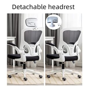 HOUSENLuxury Ergonomic Office Chair,Adjustable Height/Tilt Computer Desk Chair with Lumbar Support Armrest and Headrest,360-Degree Swivel Home Office Chair, 300Lb Capacity White