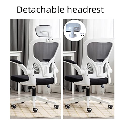 HOUSENLuxury Ergonomic Office Chair,Adjustable Height/Tilt Computer Desk Chair with Lumbar Support Armrest and Headrest,360-Degree Swivel Home Office Chair, 300Lb Capacity White