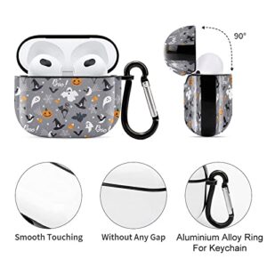 Halloween Pattern AirPods 3 Case Cover Gifts with Keychain, Shock Absorption Soft Cover AirPods 3 Earphone Protective Case for Men Women