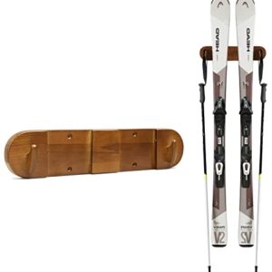 Jeereal Ski Wall Display Rack,Wall Ski Rack Ski Rack for Garage Wall , Timber Wall Mounted Ski Rack Skis Storage