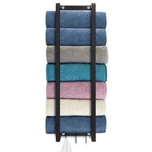 towel racks for bathroom, towel racks for bathroom wall mounted, bath towel holder, bathroom organizer, for rolled bath towels, hand towels, washcloths in small bathroom/rv/camper(black)