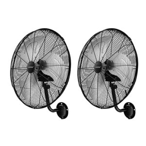 costway 2-pack wall mount fan, 21 inches heavy duty metal wall fan with 3 speeds, 85° oscillation, 30° adjustable tilt head, wall-mounted aluminum blades fan for garage warehouse workshop, black