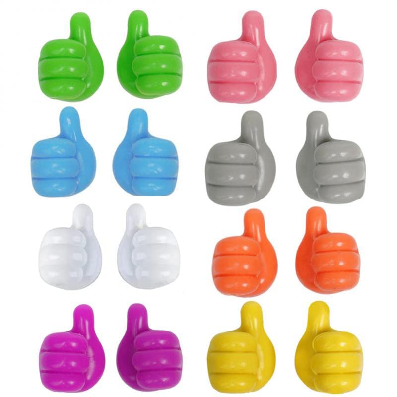 GESHE Silicone Thumb Hook - New 16 PCS Multi-Function Self-Adhesive Wall Decoration Hook for Cable Clip Key Hat Makeup Brush, Home Office Wall Storage