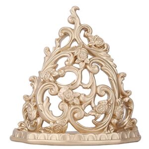 FIYO European Hollow Wall Shelf, Wall Hanging Storage Rack Wall Decoration Wall Shelf Wall Mounted Storage Rack Baroque Style Decorative Shelves Ornament for Living Room