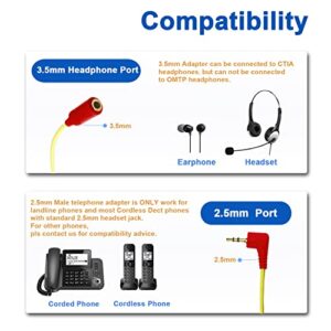 Voistek Headphone Adapter 3.5mm to 2.5mm, Suit for Smartphone Headset Adapter 3.5mm Female to 2.5mm Male Work for Panasonic AT&T Vtech Uniden Cordless Phones (with 2.5mm Headset Jack)