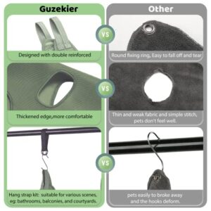 Guzekier Pet Cat Grooming Hammock Harness for Cats & Dogs, Dog Grooming for Sling, Cat Grooming Bag Nail Covers caps, Dog Hammock with Nail Clippers/Trimmer, Nail File…