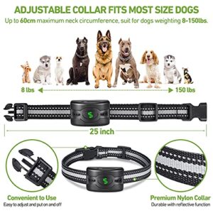 2 Pack Rechargeable Dog Bark Collar, Anti Barking Collar with 5 Sensitivity, No Shock Bark Collar with Vibration&5 Variable Beep, IP67 Waterproof Smart Bark Training Collar for Large Medium Small Dogs