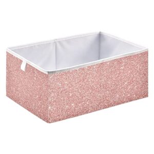 kigai rose gold flash storage bin, large collapsible organizer rectangle storage basket for home office décor, 15.8 x 10.6 x 7 in