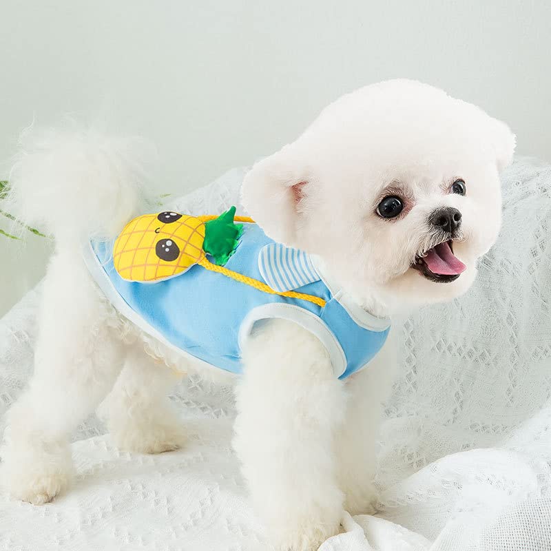 YiQ RiC Dog Shirt for Small Dogs Fashion Pet Dog Clothes Cat Outfit Puppy Sun Shirt Pet Apparel Birthday Christmas Pineapple Shoulder Bag Adorable Cool Breathable (Small)