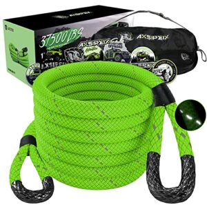 axsipeix 1"×30ft kinetic recovery rope (37,500lbs) heavy duty offroad recovery kit for utv, atv, truck, car green