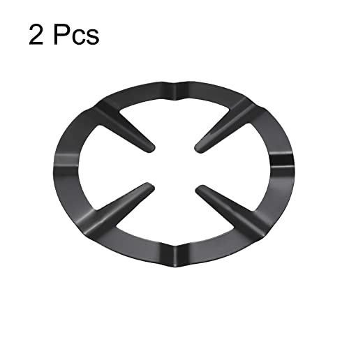 MECCANIXITY Cast Iron Gas Stove Cooker Plate Reducer Ring Coffee Pot Holder Shelve Support Stand for Coffee Pot Black, Pack of 2