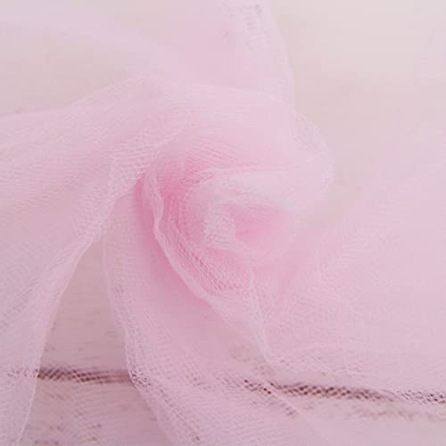 Threadart Premium Soft Tulle Mega Roll - 6 x 100 Yards (300ft) Fabric - for Wedding, Parties, Costumes, and Decoration - Light Pink