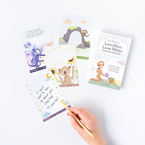 Slumberkins Lunch Box Notes For Kids - 180 Pack | Positive Affirmations, Encouragement, & Connection Cards For School Day Support