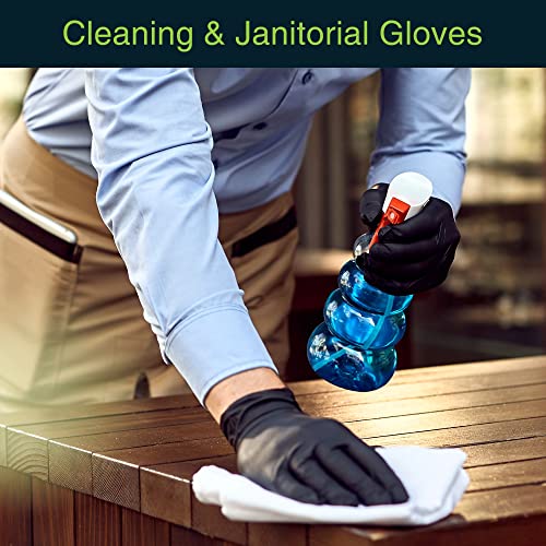 Disposable Black Nitrile Gloves Medium 50 Count - Extra Thick 4.5 Mil - Powder and Latex Free Rubber Gloves - Surgical Medical Exam Gloves - Food Safe Cooking Gloves