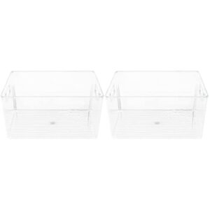 cabilock home decor large storage bins 2 pcs desktop storage basket magazine storage rack magazine holder tabletop basket shelf plastic magazine basket stacking storage bins office decor