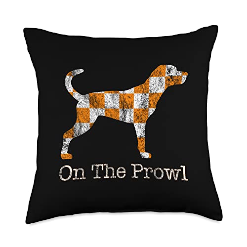 Tennessee State Flag Home Shirt Co. Tennessee Hound On The Prowl Vol Dog Knoxville Fan Game Gift Throw Pillow, 18x18, Multicolor