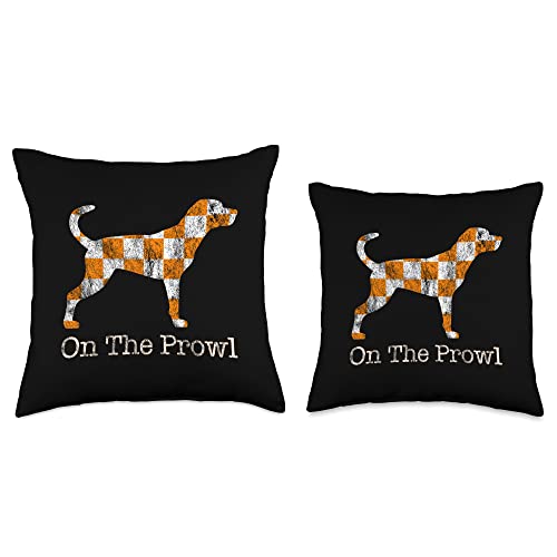 Tennessee State Flag Home Shirt Co. Tennessee Hound On The Prowl Vol Dog Knoxville Fan Game Gift Throw Pillow, 18x18, Multicolor