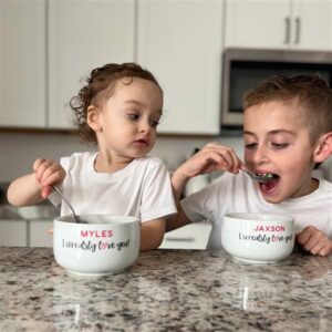 Personalization Universe Personalized 'I Cerealsly Love You' 14 oz. Romantic Valentine's Cereal Bowl - Heavyweight Stoneware, Chip-Resistant, Dishwasher & Microwave Safe Snack Bowl