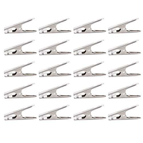 Tomotato 20 Pcs Stainless Steel Clothes Pins, Multipurpose Wire Utility Clips Durable Drying Pegs Clamps for Laundry Home Kitchen Outdoor