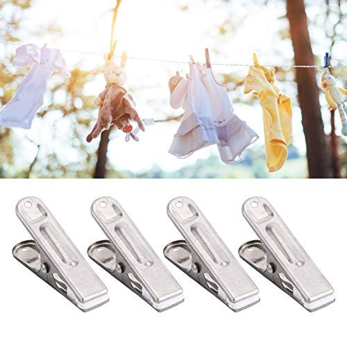 Tomotato 20 Pcs Stainless Steel Clothes Pins, Multipurpose Wire Utility Clips Durable Drying Pegs Clamps for Laundry Home Kitchen Outdoor